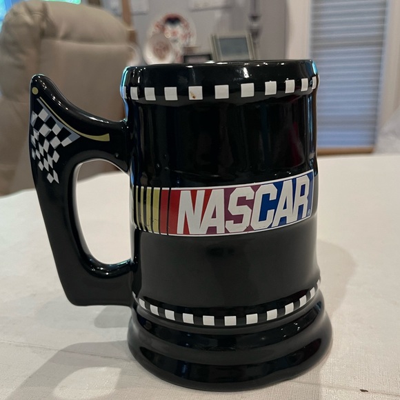 Vintage | Dining | Vintage Nascar Large Black Checkered Flag Handle Mug ...